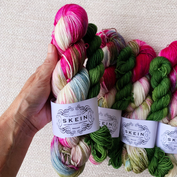 Cherry Sundae with Pistachio - Sugar Rush Sock Kit - Skein